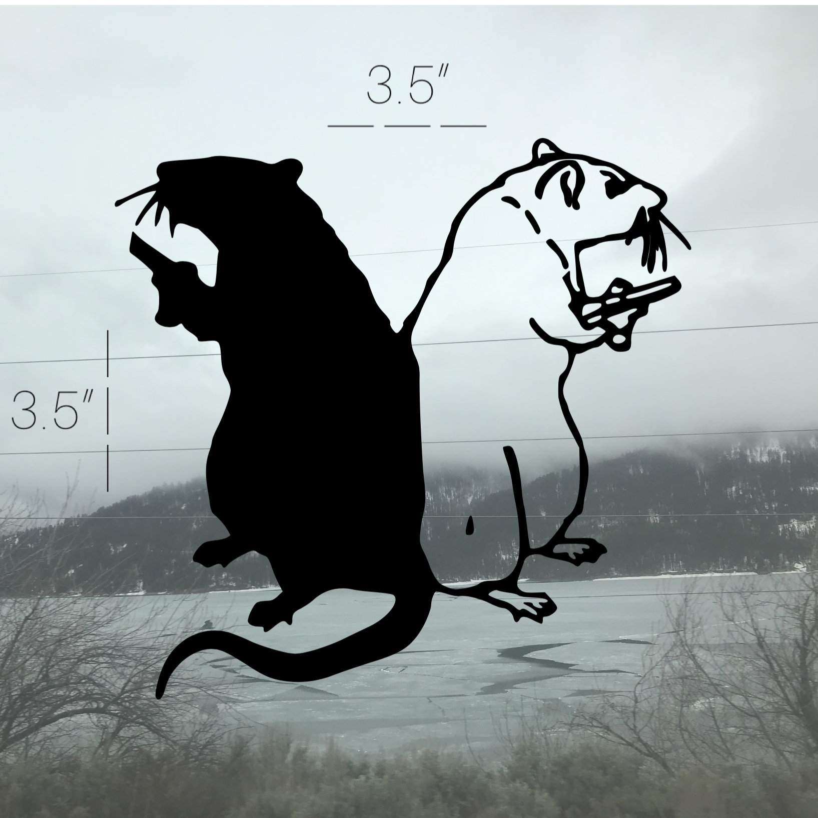 Double Rat With Pstol / Ratatata Decal/ Laptop Decal/ Car - Etsy