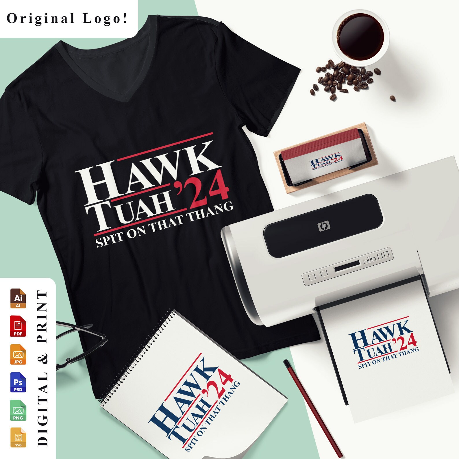 Hawk Tuah Logo INSTANT DOWNLOAD SVG, Png, Pdf, Ai, Psd Print, T-shirt ...