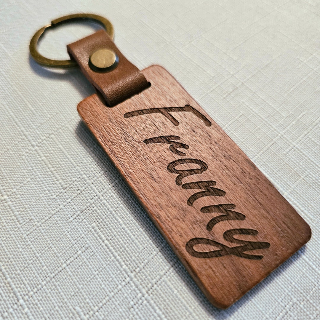 Personalized Walnut Key Chain - Etsy