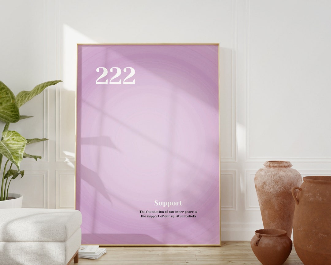 Angel Number 222 Printable Wall Art Spiritual Aura Poster Gift for ...