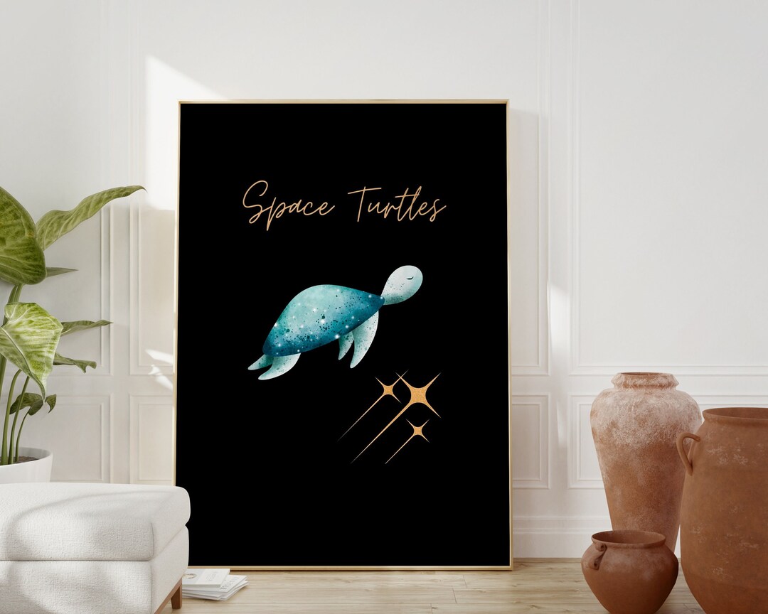 Space Turtle Wall Art, Printable Astrology Posters, Alien Life Prints ...
