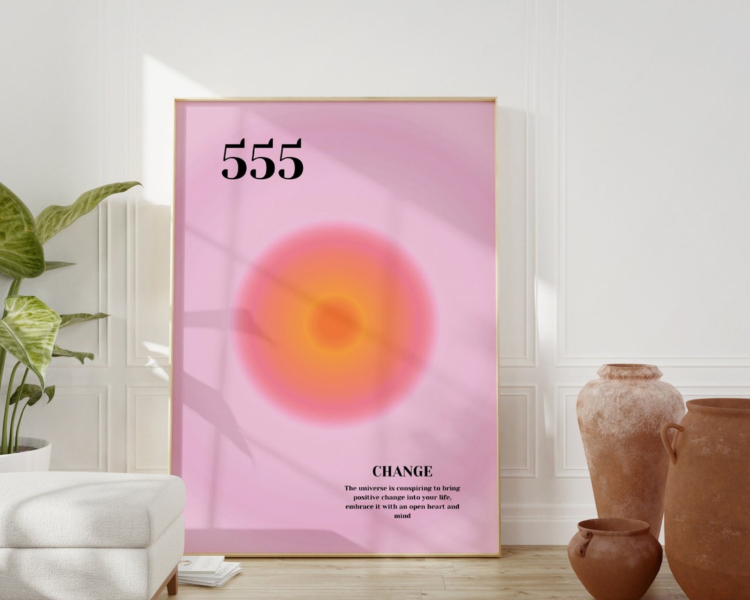 Angel Number 555 Printable Wall Art Spiritual Aura Poster Gift for ...