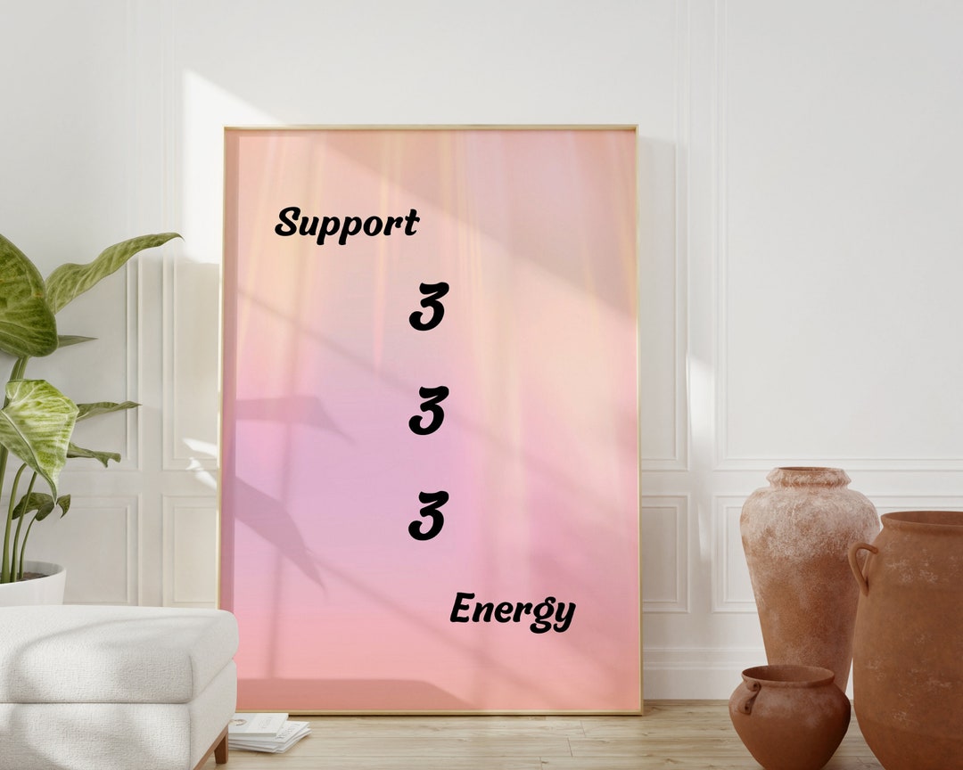 Angel Number 333 Printable Wall Art Spiritual Energy Poster Gift ...