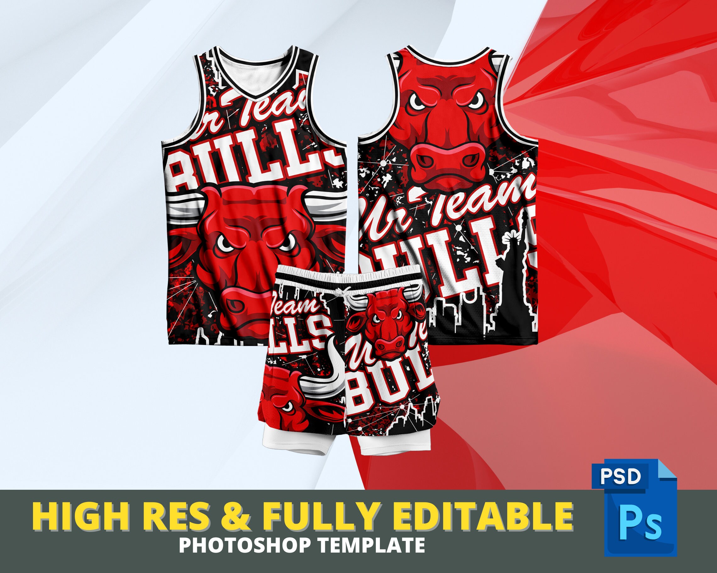 Editable Basketball Jersey Template: Sublimation Design (PSD ...