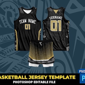 Full Sublimation Editable Basketball Jersey Template | Photoshop Format ...