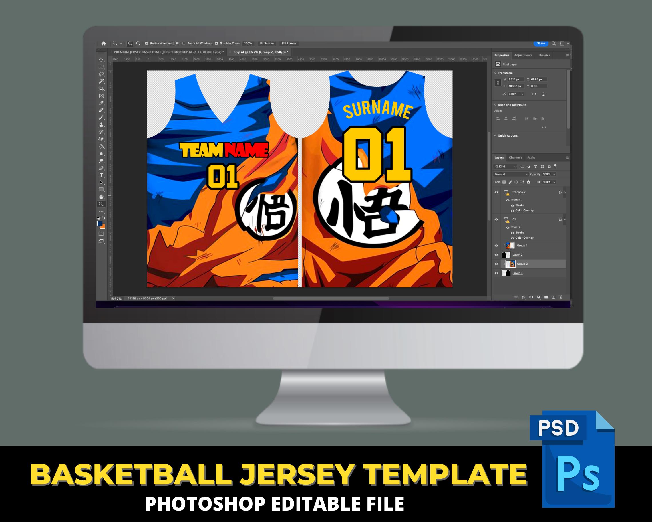 Full Sublimation Editable Basketball Jersey Template | Photoshop Format ...