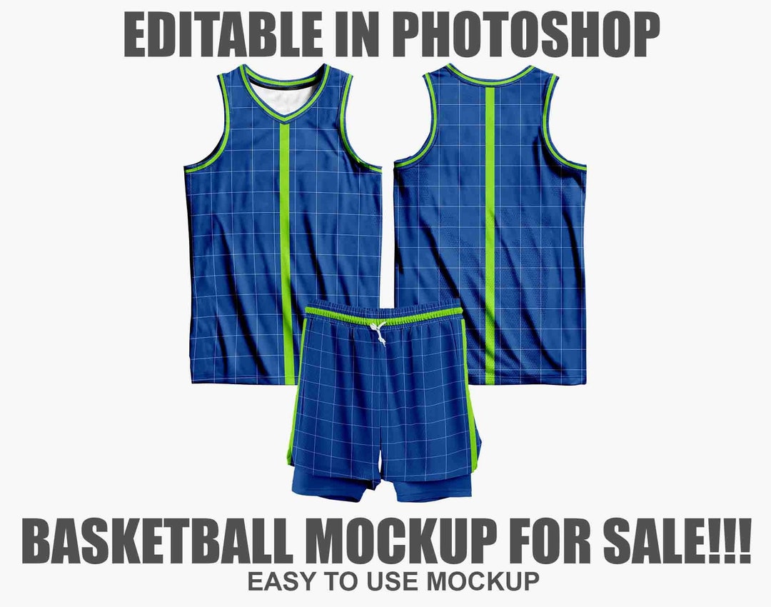 Realistic Basketball Jersey Set Mockup Editable PSD Vneck - Etsy