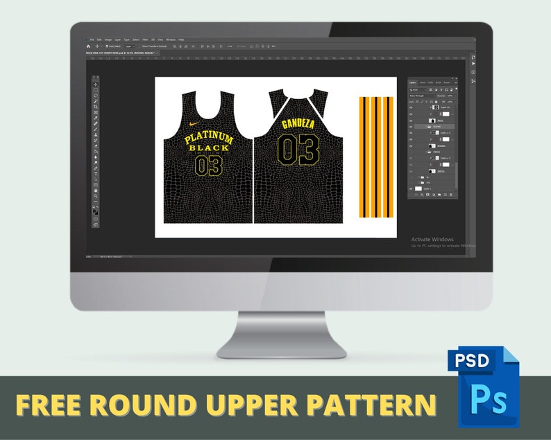 Editable Basketball Jersey Template: Coreldraw & Photoshop (digital ...