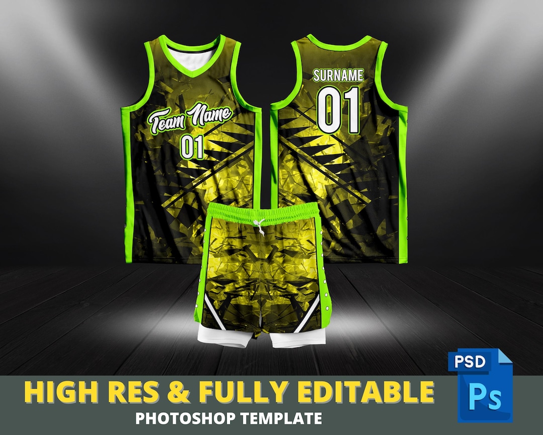 Editable Basketball Jersey Template: Full Sublimation Design (PSD ...