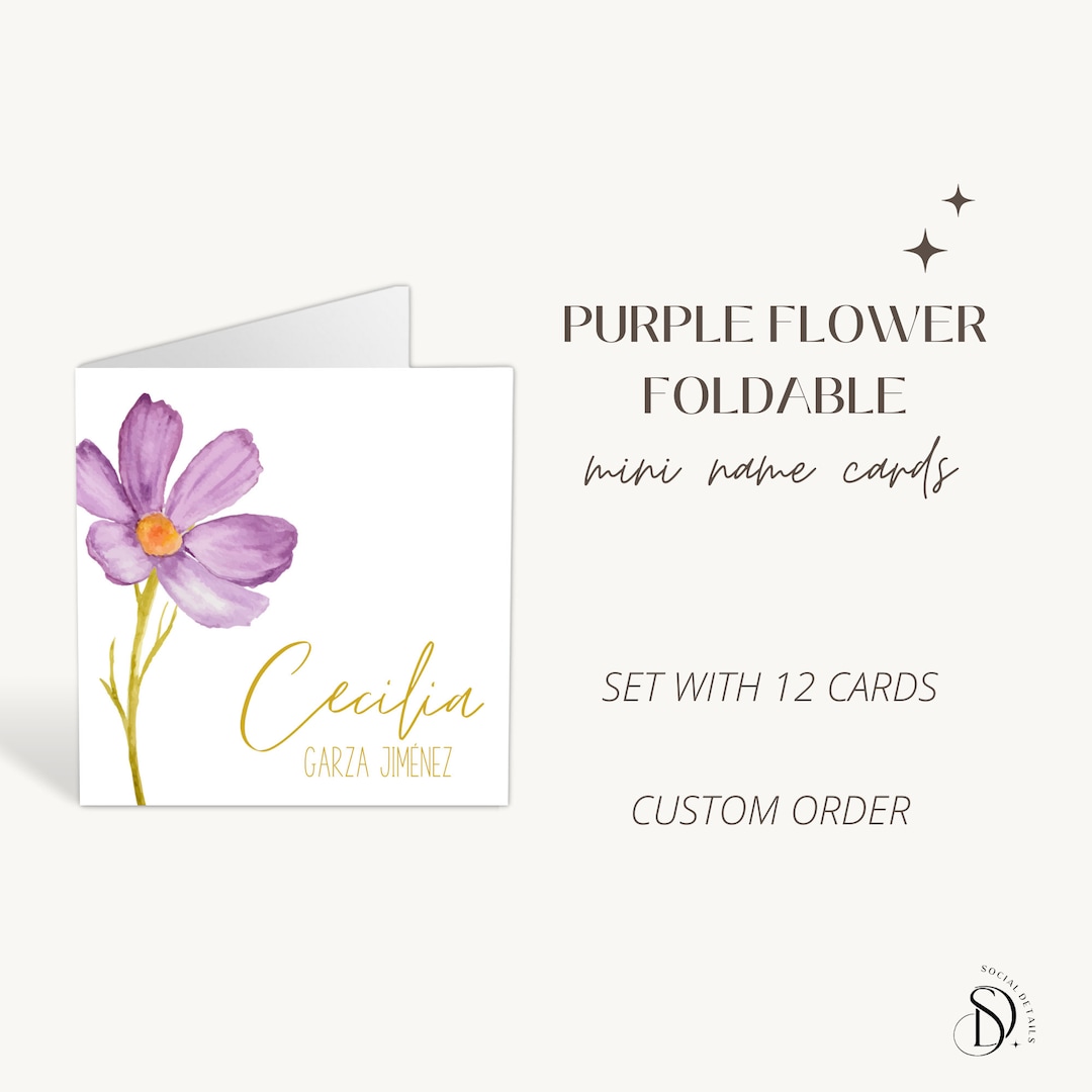 Personalized Mini Foldable Cards, Custom Name Cards, Stationery ...