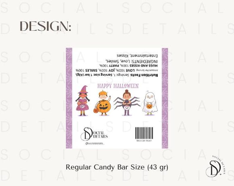 Printable Candy Wrapper, Halloween Printables, Chocolate Wrapper ...