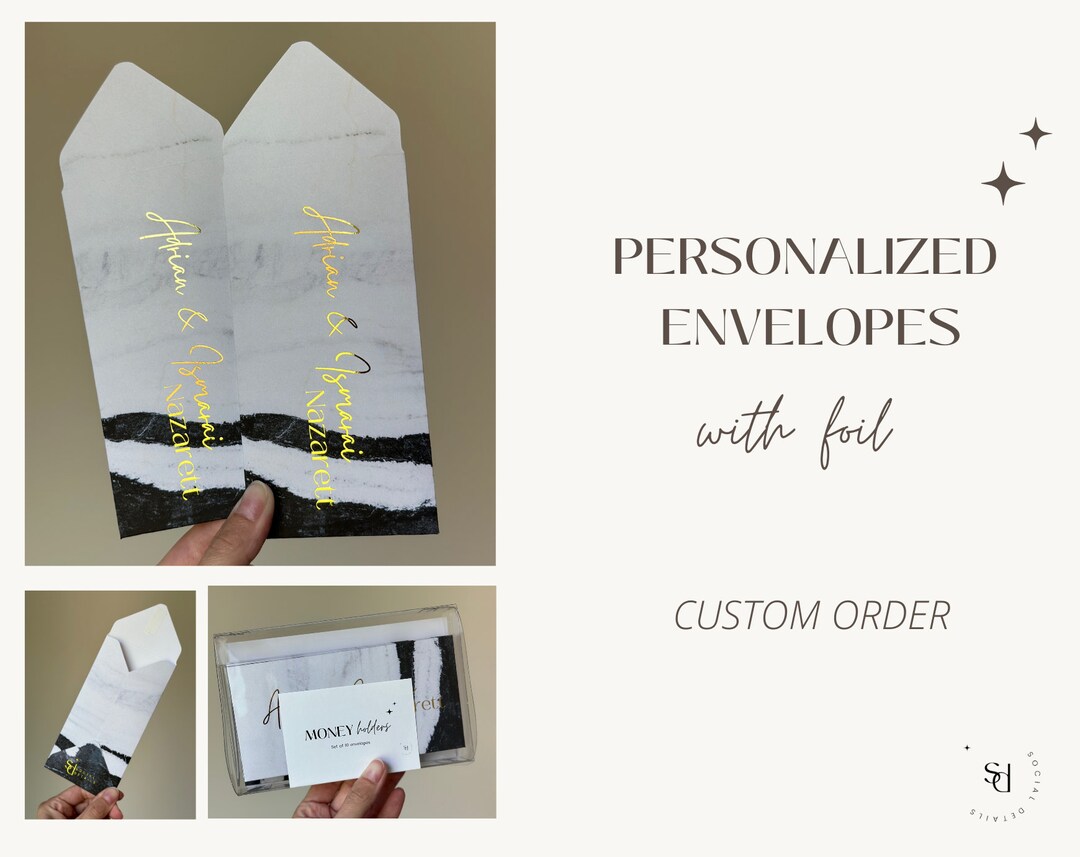 Personalized Envelopes With Foil Cash Envelopes Money - Etsy
