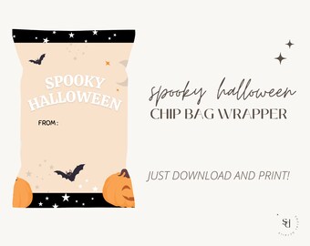Halloween Chip Bag Printable Halloween Favor Bag Halloween - Etsy