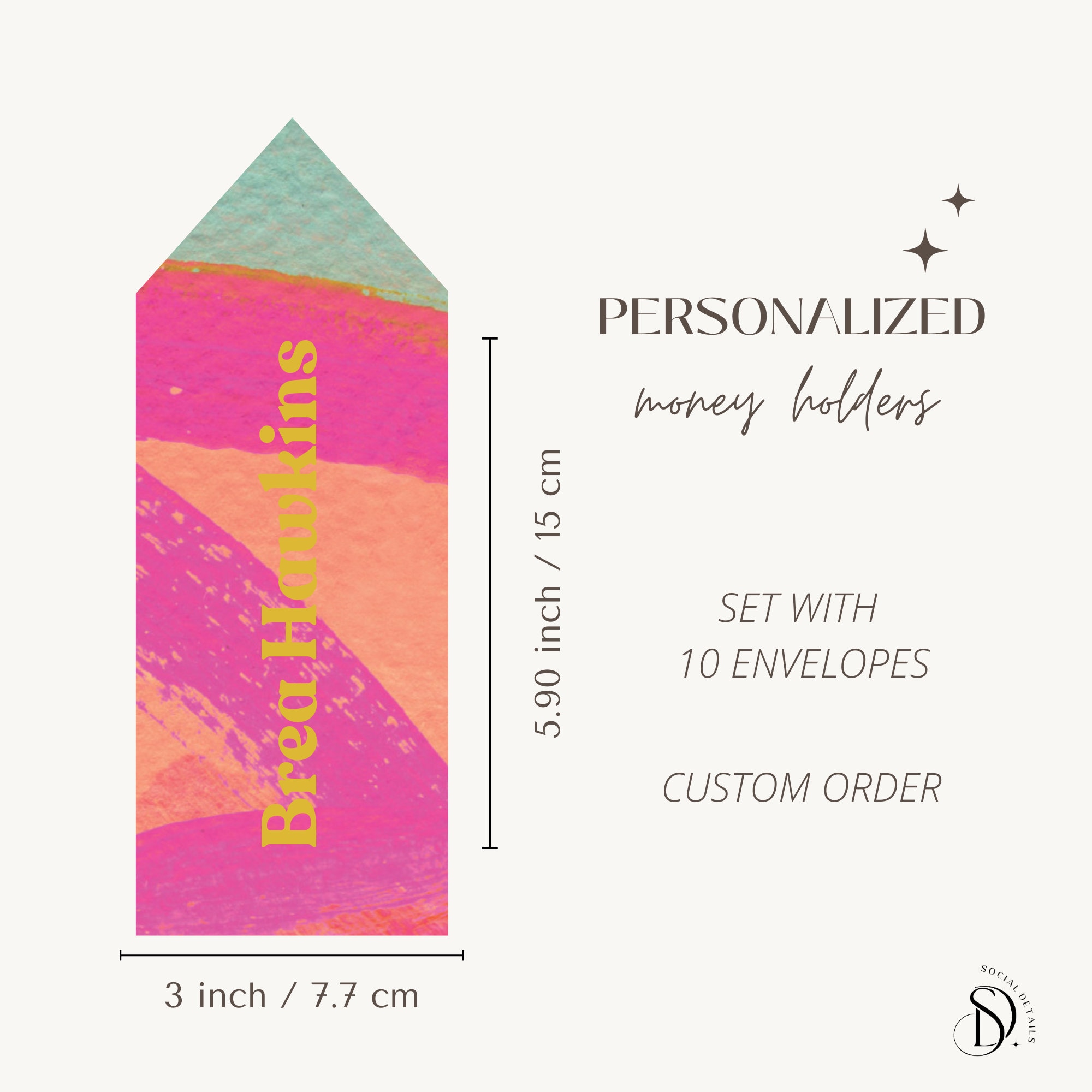 Personalized Cash Envelopes Money Holders With Foil Custom Envelopes ...