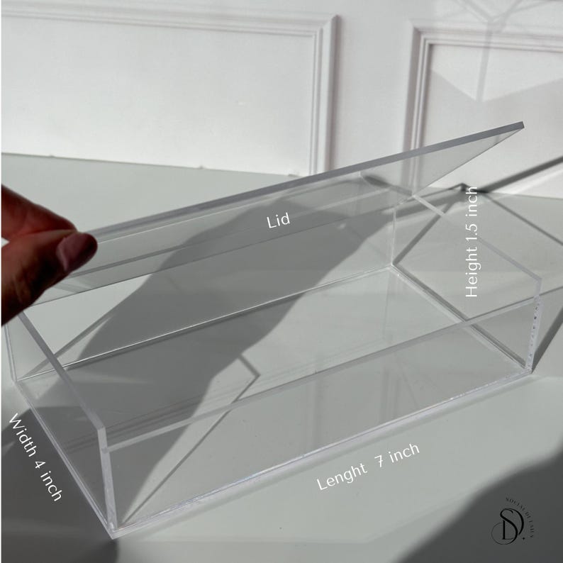 Clear Acrylic Rectangular Box With Lid: Stationery Storage - Etsy