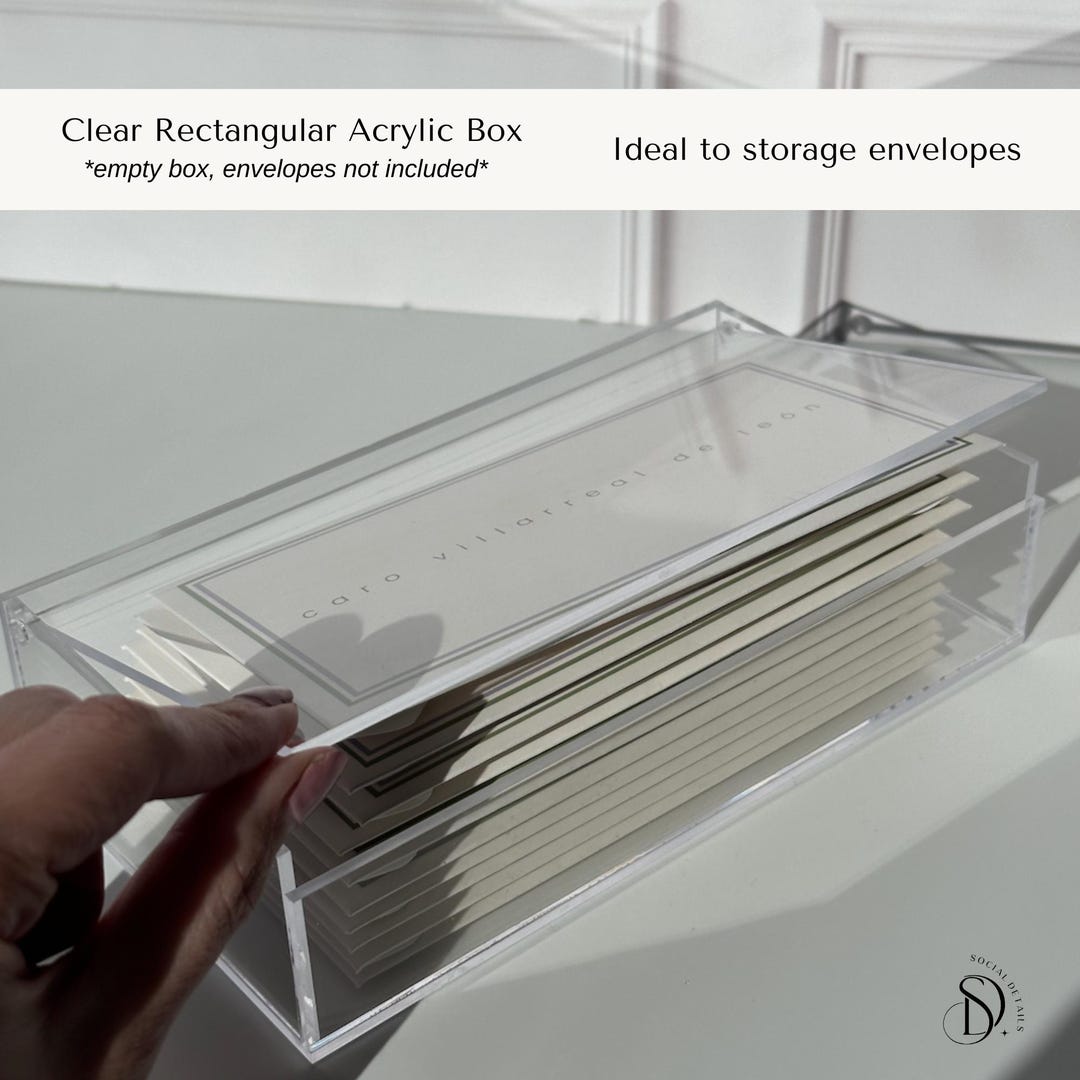 Clear Acrylic Rectangular Box With Lid: Stationery Storage - Etsy