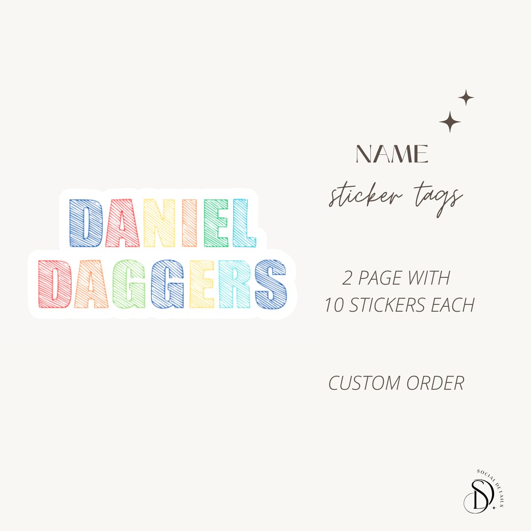 Name Stickers for Kids, Custom Name Decals, Glossy Stickers ...