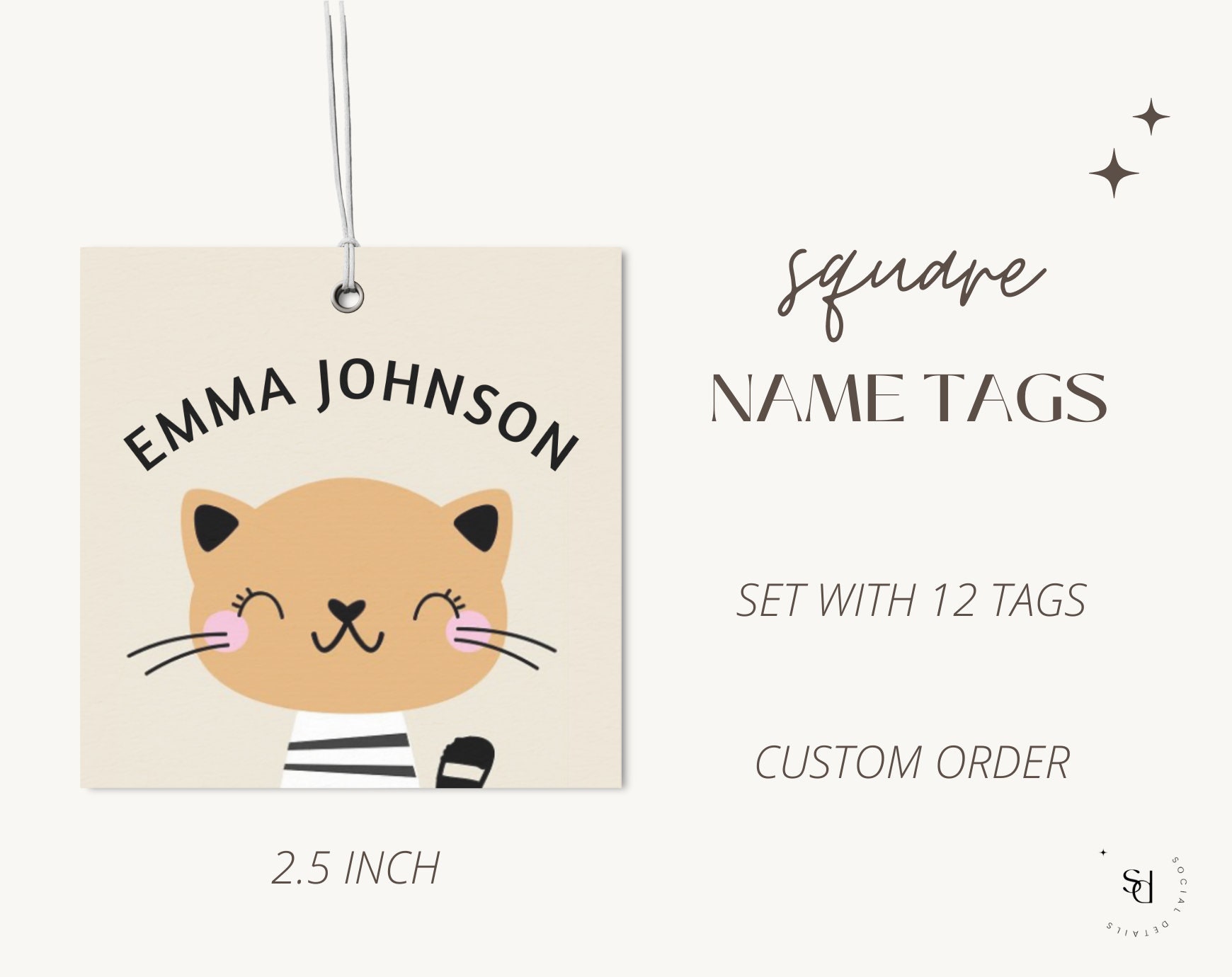 Custom Gift Tags for Kids Name Tags for Girls Personalized - Etsy