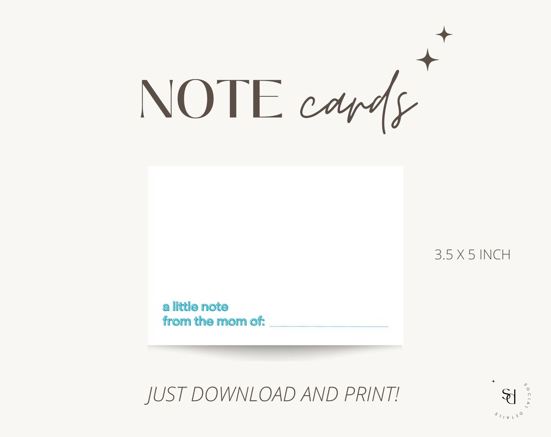Mom Notes: Printable Stationery Note Cards (digital File) - Etsy