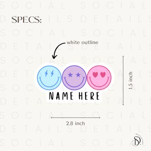 Birthday Stickers Happy Face Stickers Custom Stickers for Kids Name ...