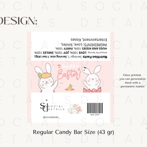 Easter Chocolate Wrapper, Printable, Chocolate Wrapper, INSTANT ...