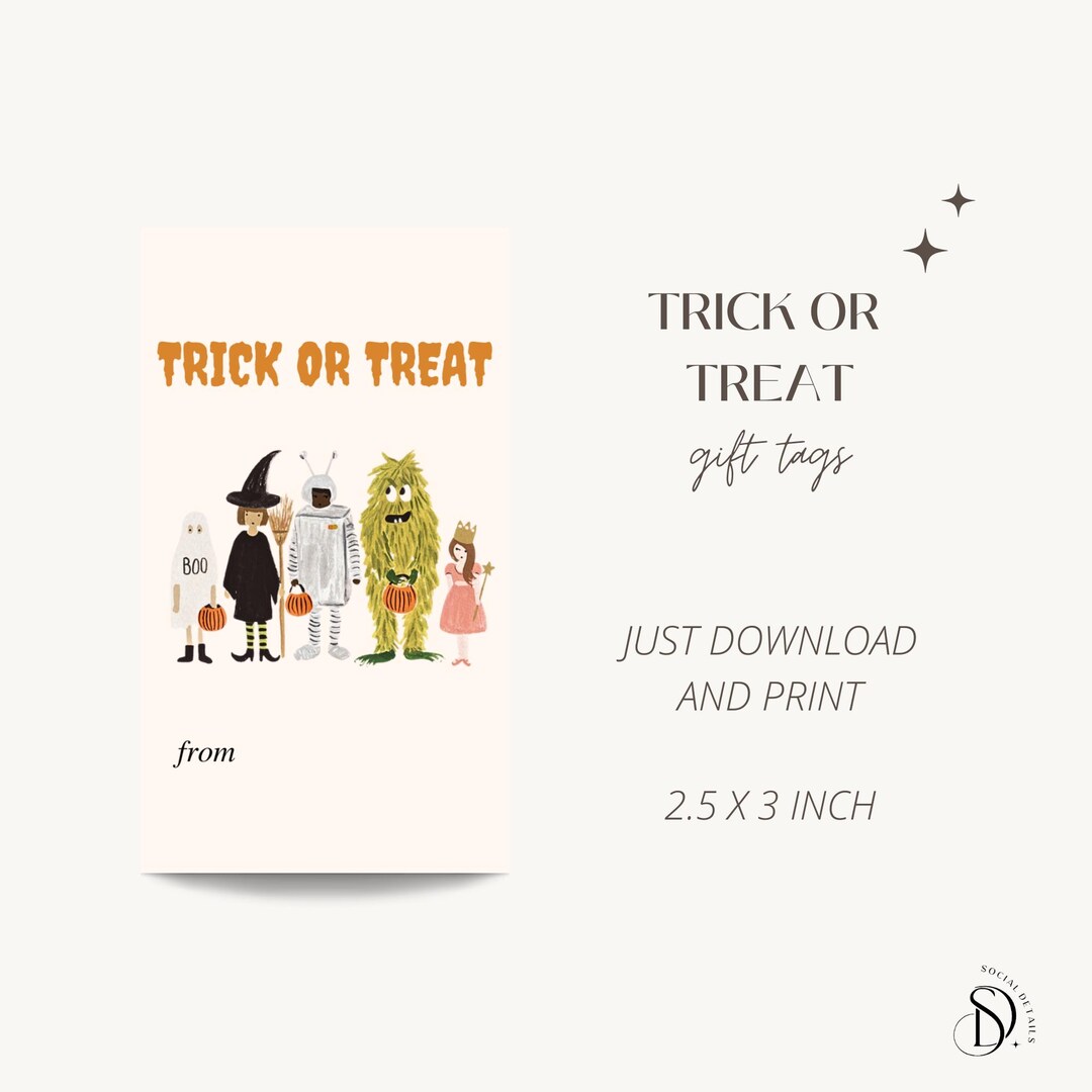 Printable Halloween Tags, Party Favor Tags, DIY, Instant Download, Gift ...