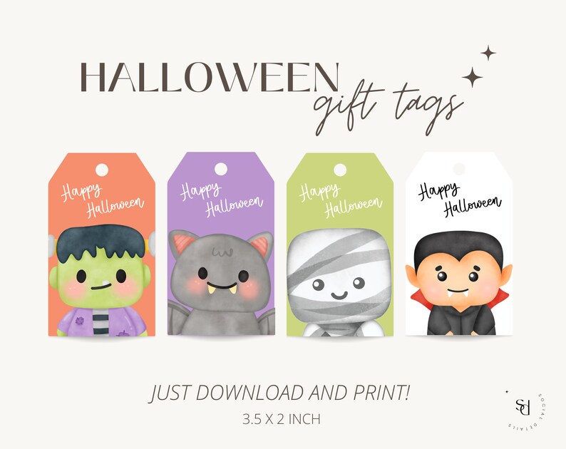 Halloween Favor Tags Trick or Treat Favor Tags Treat Bags - Etsy