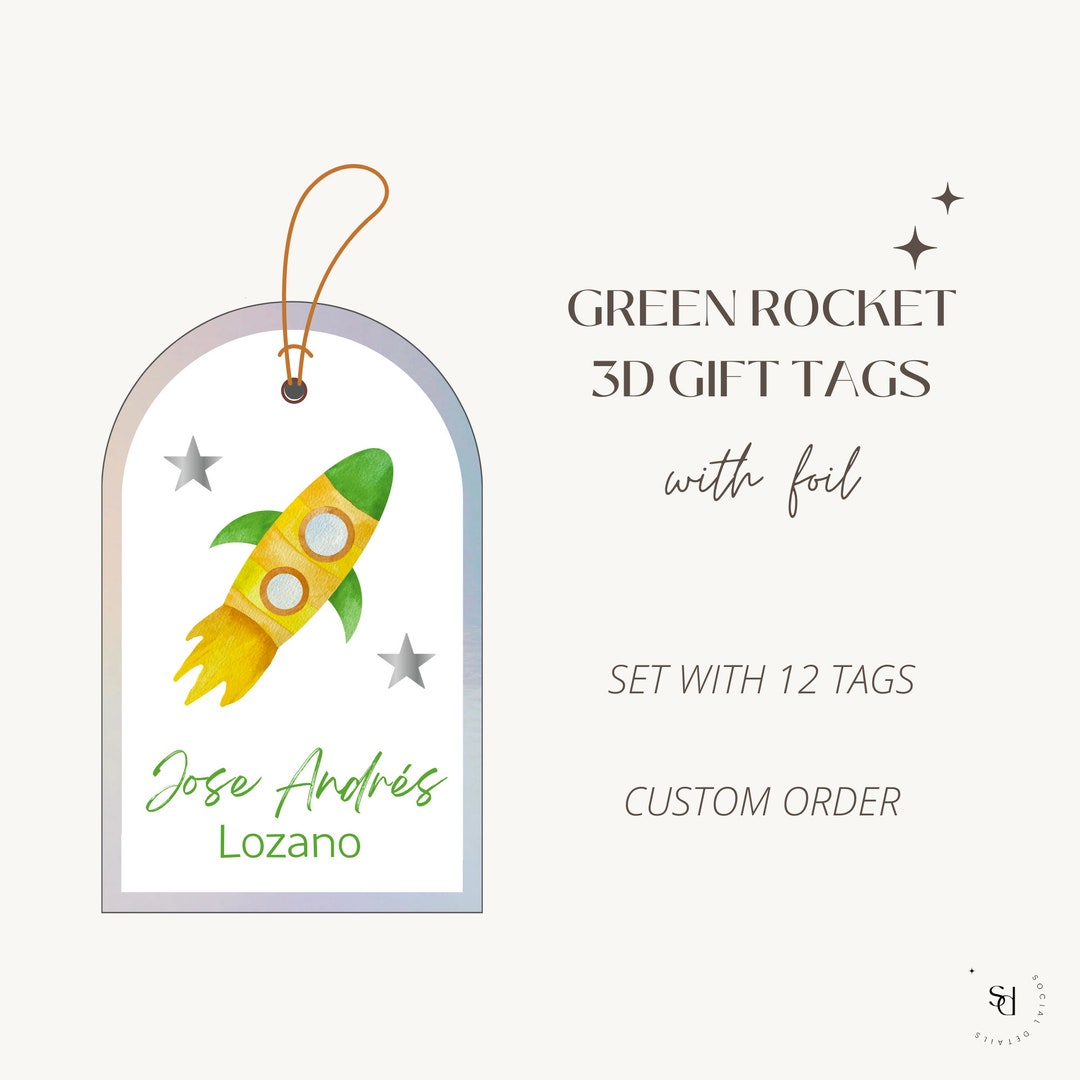 3D Gift Tags, Custom Gift Tags, Birthday Gift Tags, Children's ...