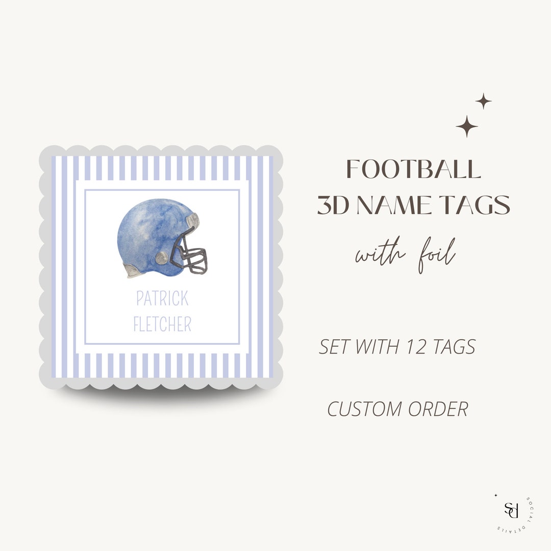 Personalized 3D Football Gift Tags: Set of 12 - Etsy