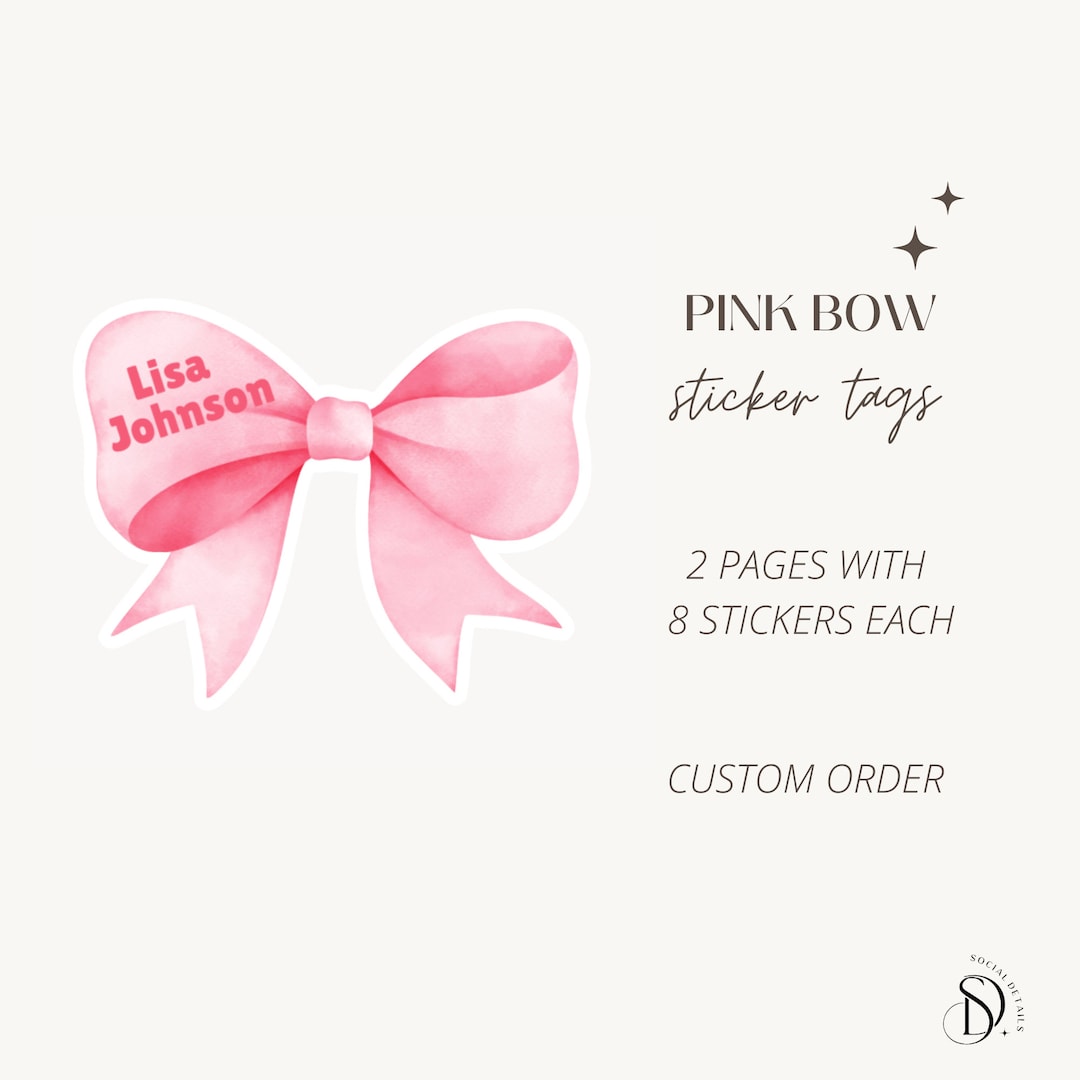 Custom Bow Stickers, Personalized Stickers, Children's Sticker Tags ...