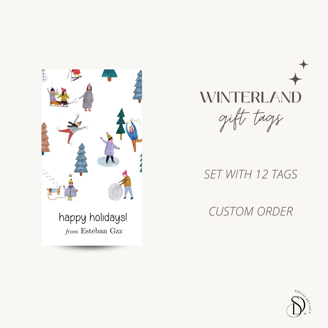 Custom Christmas Tags, Personalized Christmas Gift Tags, Winter Gift ...