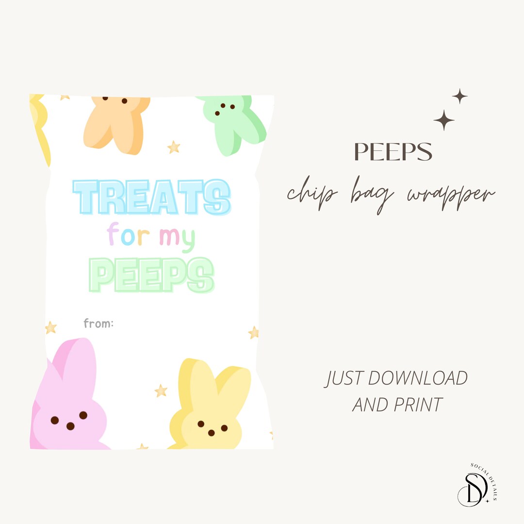 Printable Peeps Chip Bags, Instant Download, Easter Favors, Easter Chip ...