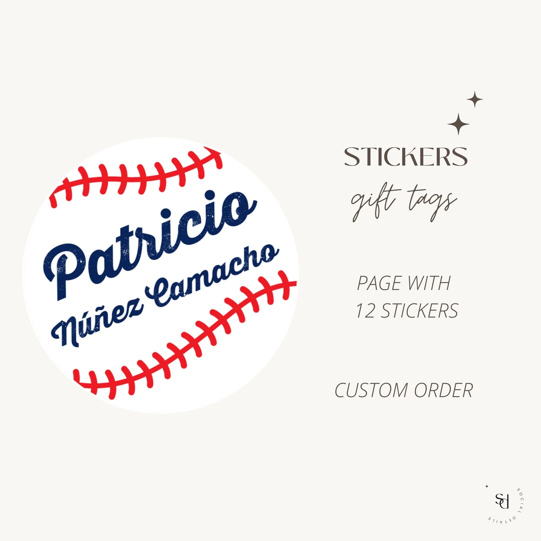 Personalized Name Sticker, Custom Baseball Name Sticker, Baseball ...