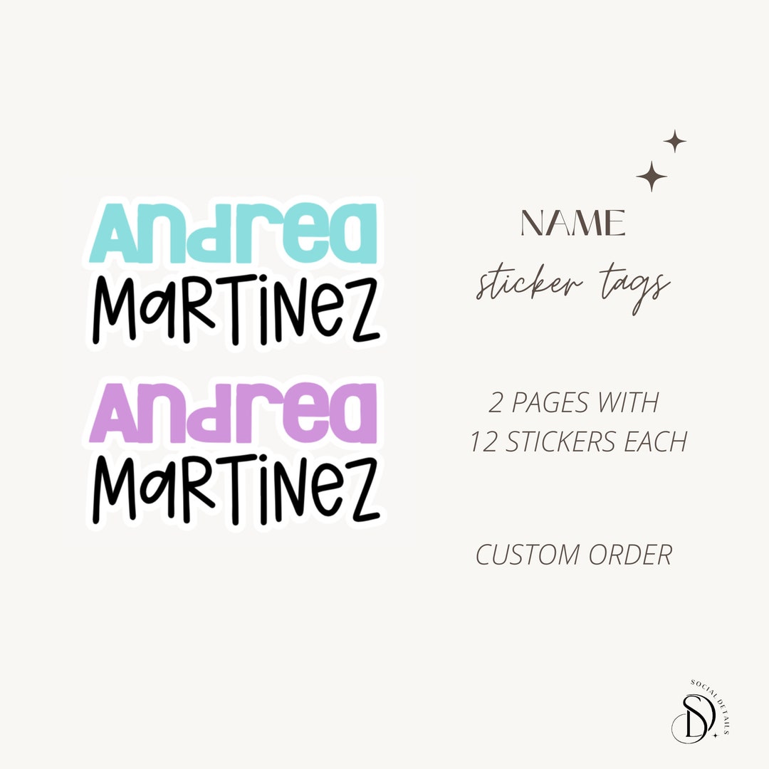 Birthday Stickers, Name Stickers for Kids, Name Decals, Glossy Stickers ...