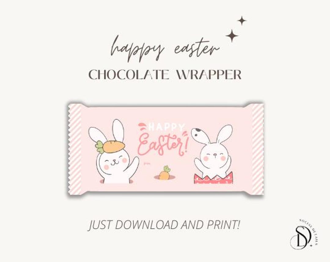 Easter Chocolate Wrapper, Printable, Chocolate Wrapper, INSTANT ...