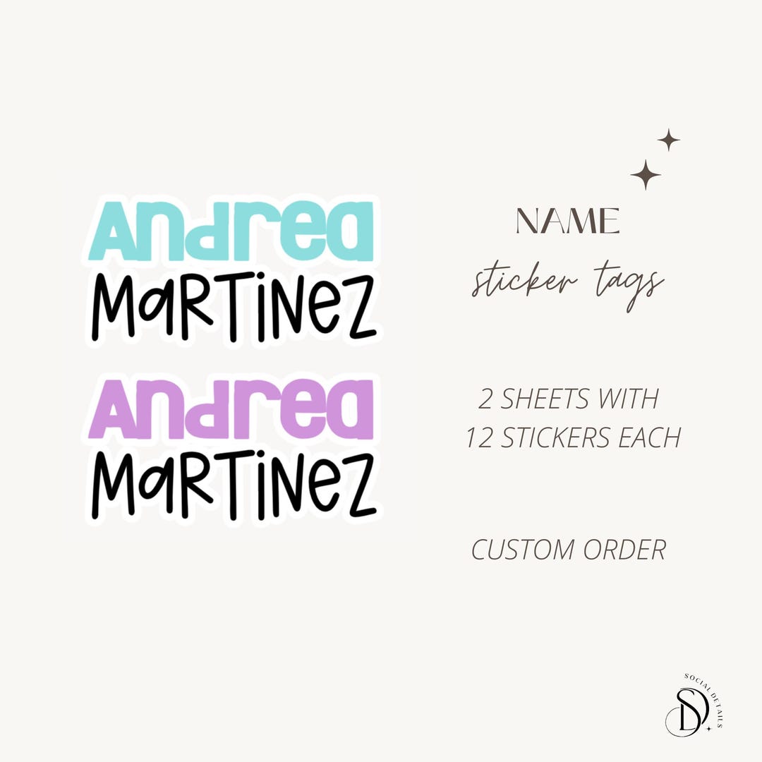 Birthday Stickers, Name Stickers for Kids, Name Decals, Glossy Stickers ...