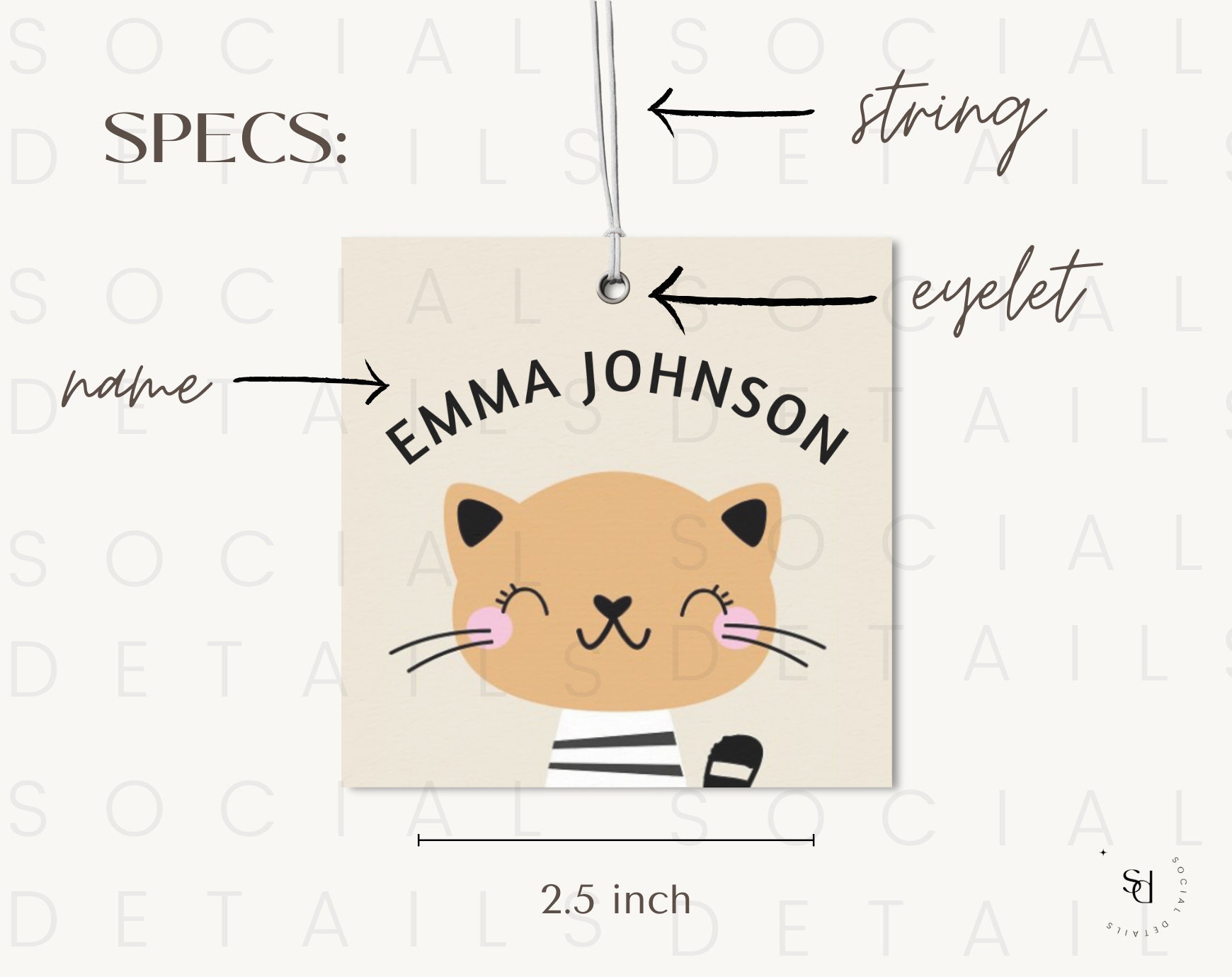 Custom Gift Tags for Kids Name Tags for Girls Personalized - Etsy