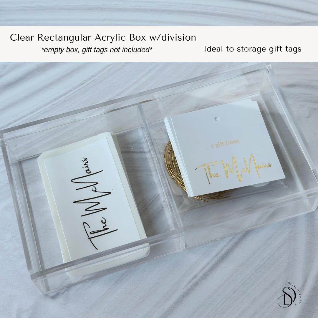 Acrylic Box for Gift Tags Stationery Storage Box Storage Box for ...