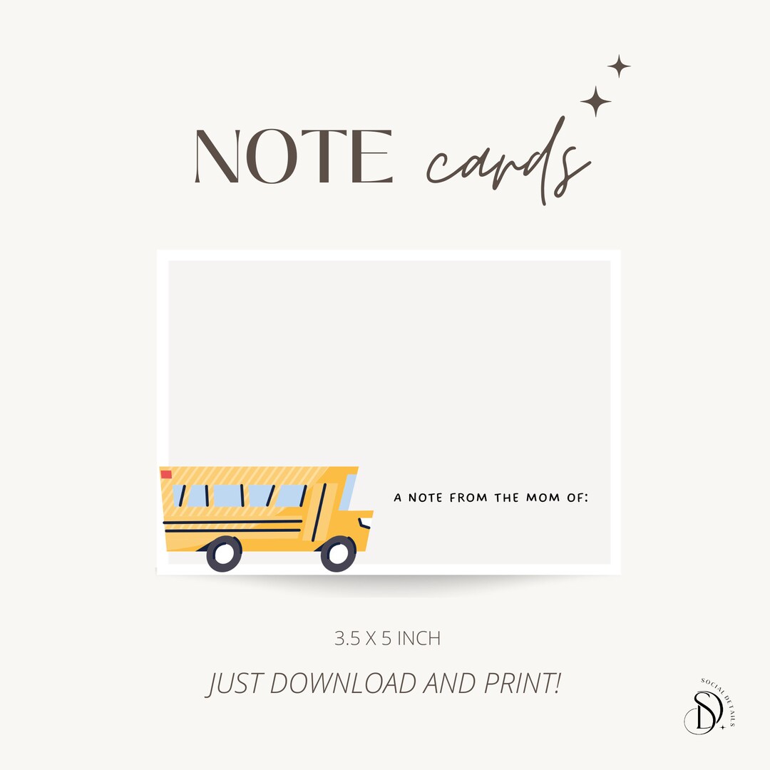 A Note From the Mom Of, Mom Notes, A Note From, INSTANT DOWNLOAD ...