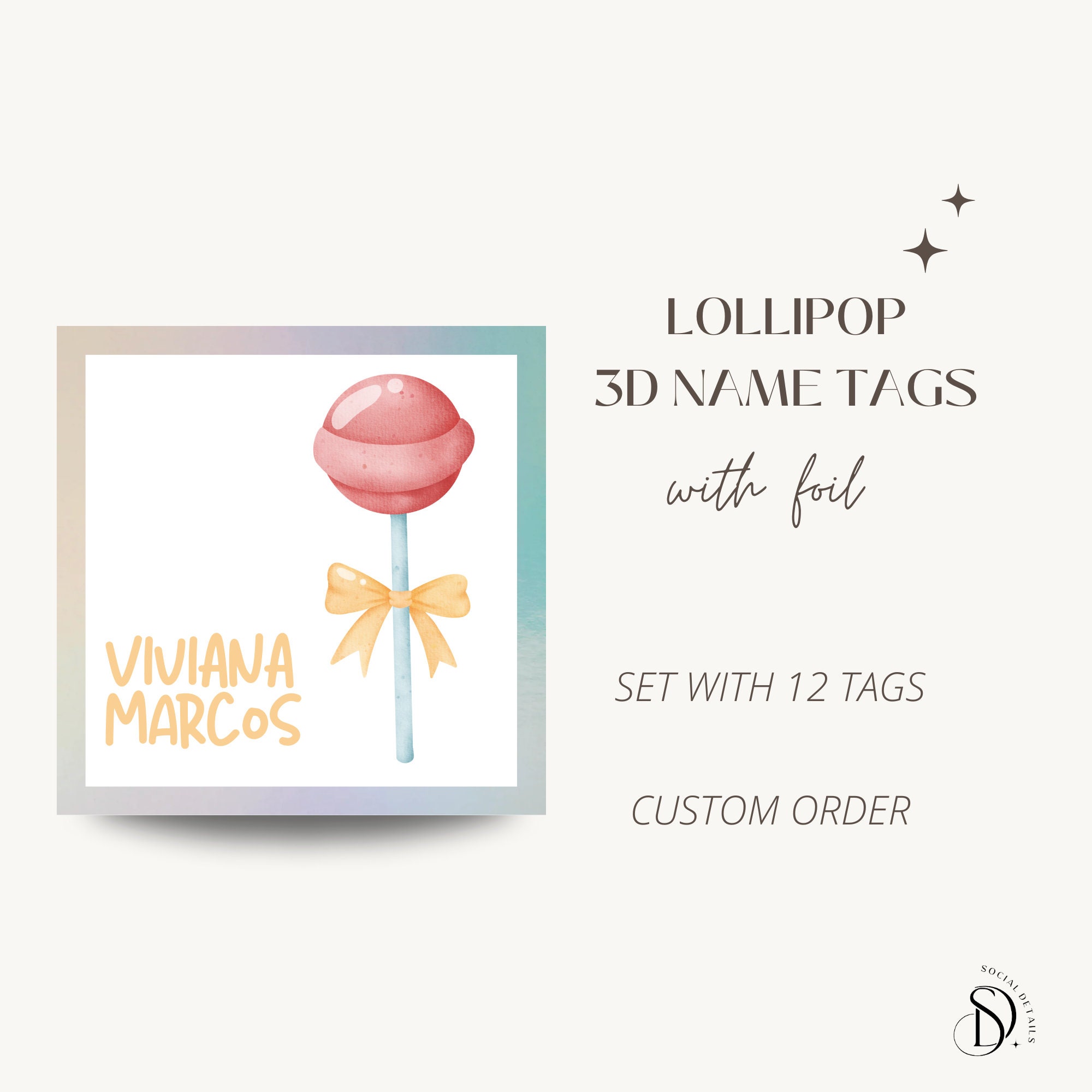Personalized 3D Gift Tags, Custom Stationery for Kids, 3D Gift Tags ...