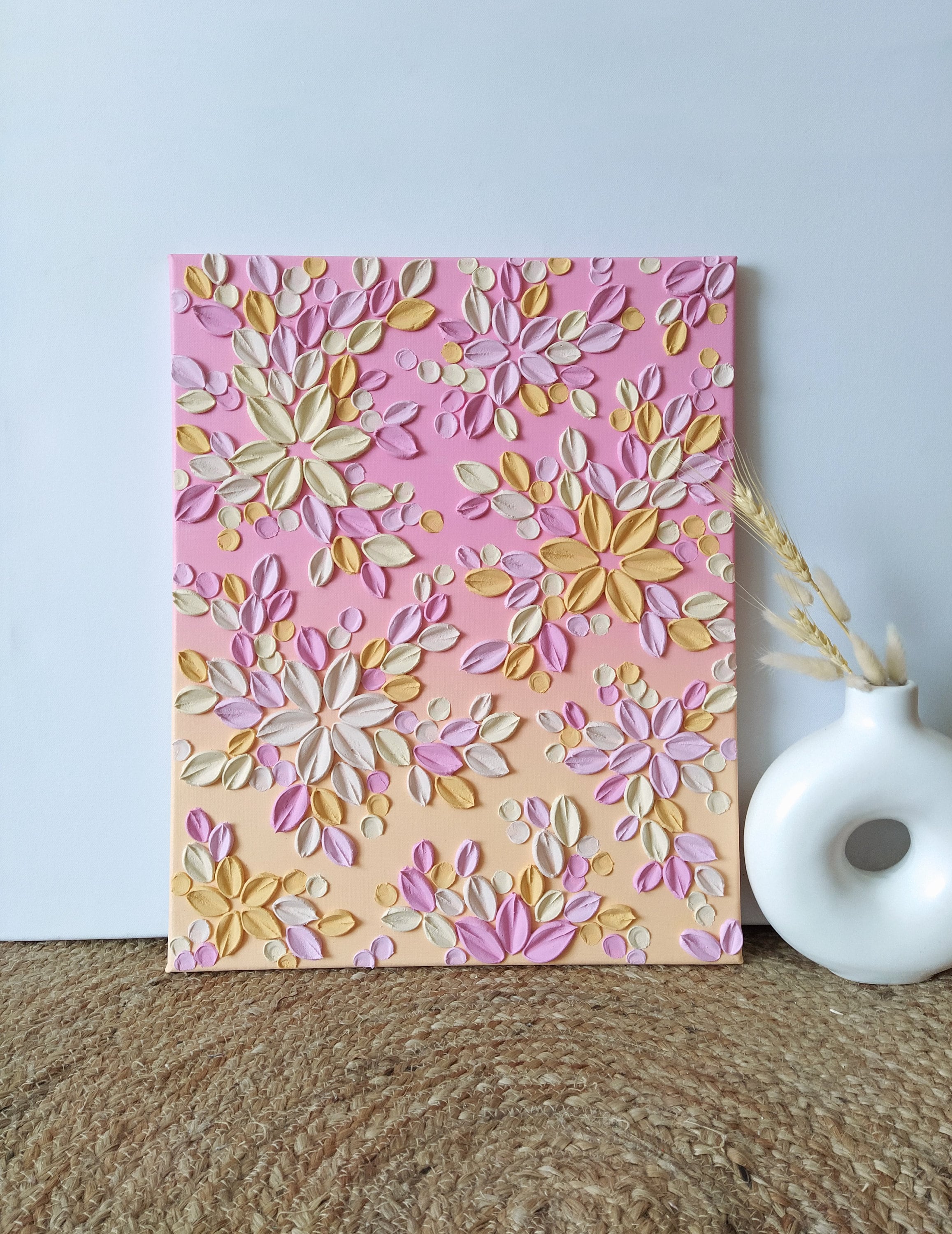 Textured Painting. Texture Floral Art. Textured Flower Painting. Wall ...