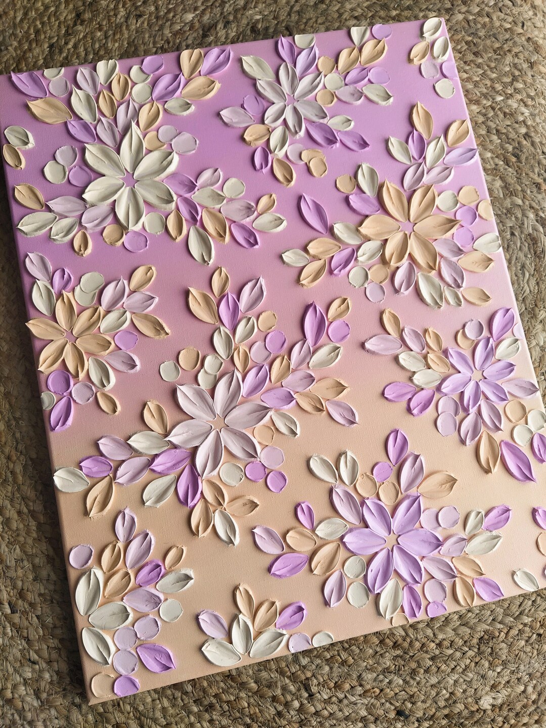 Textured Painting. Texture Floral Art. Textured Flower - Etsy