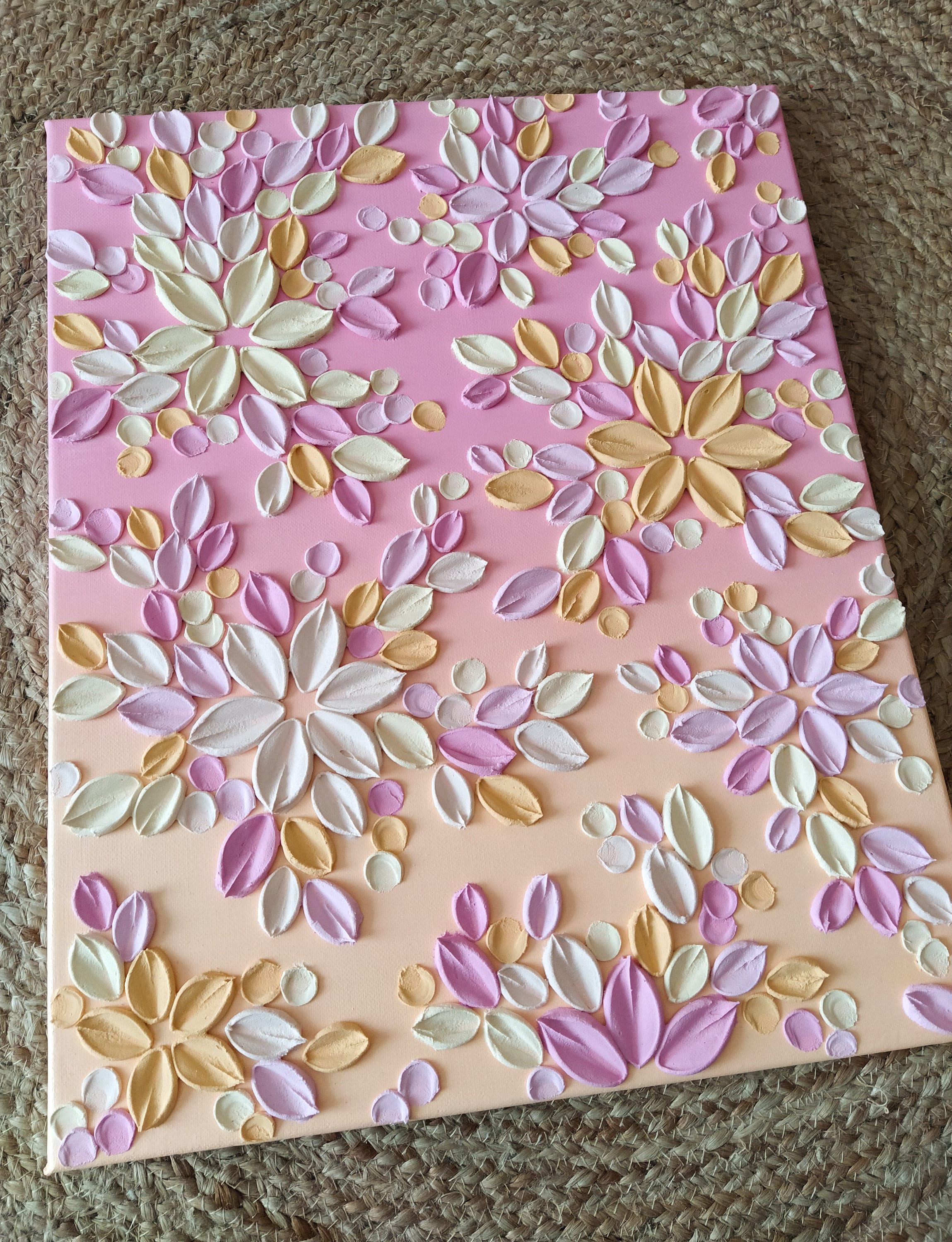 Textured Painting. Texture Floral Art. Textured Flower Painting. Wall ...