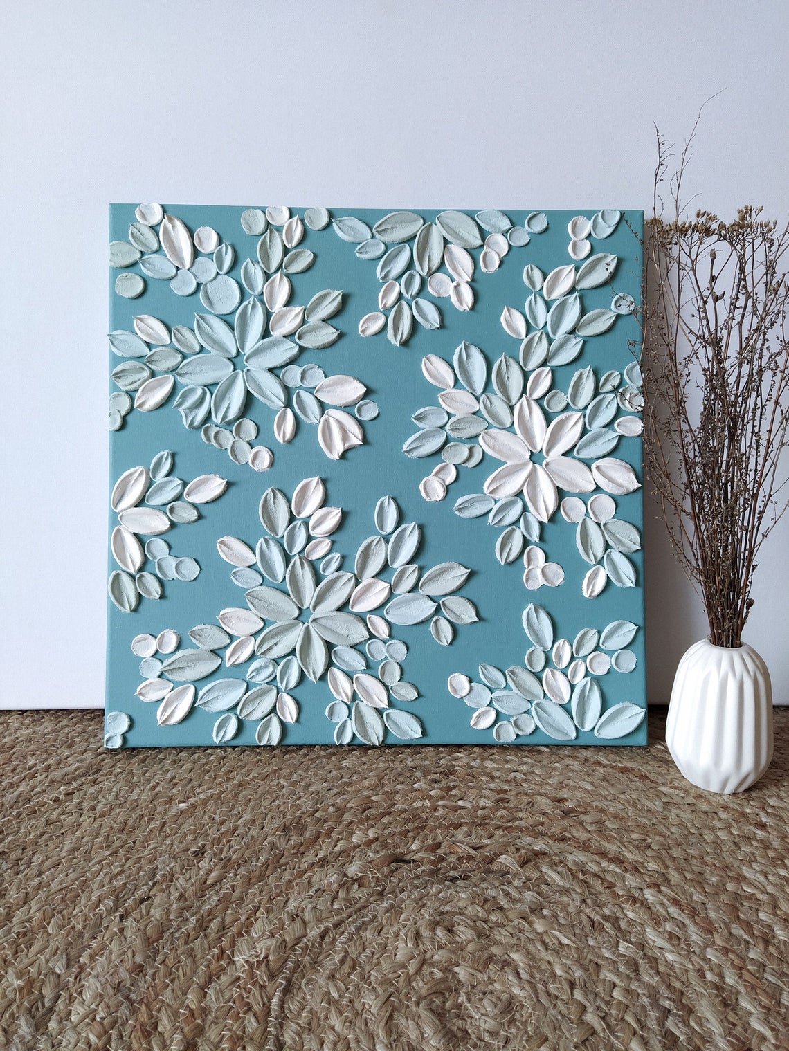 Textured 3D Painting. Floral Art. Flower Abstract Painting. Flower Wall ...