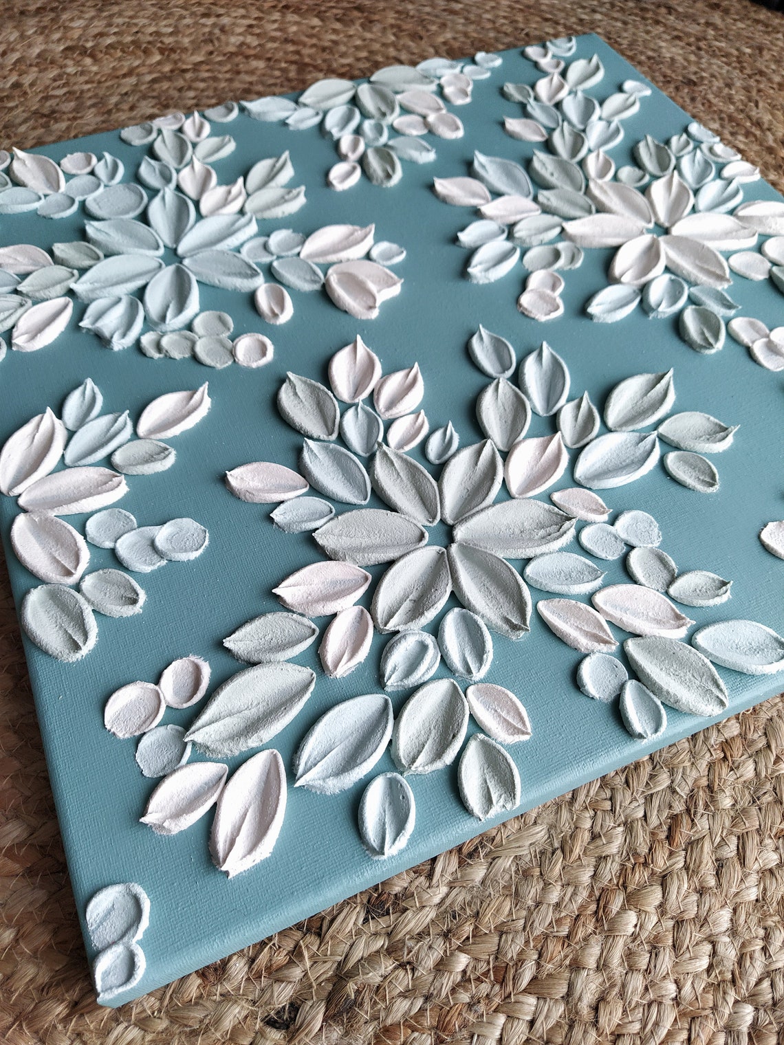 Textured 3D Painting. Floral Art. Flower Abstract Painting. Flower Wall ...