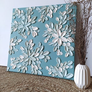 Textured 3D Painting. Floral Art. Flower Abstract Painting. Flower Wall ...