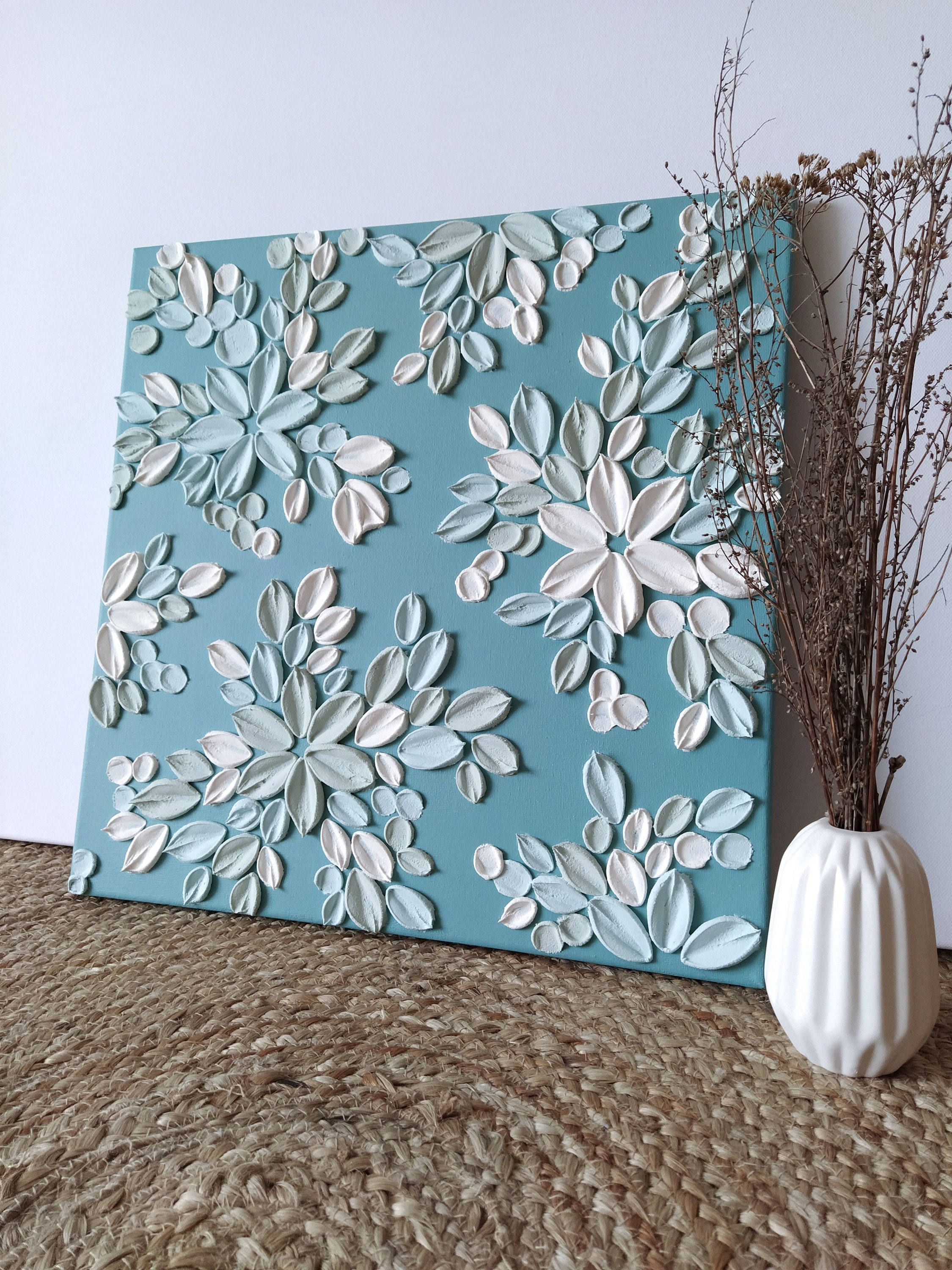 Textured 3D Painting. Floral Art. Flower Abstract Painting. Flower Wall ...