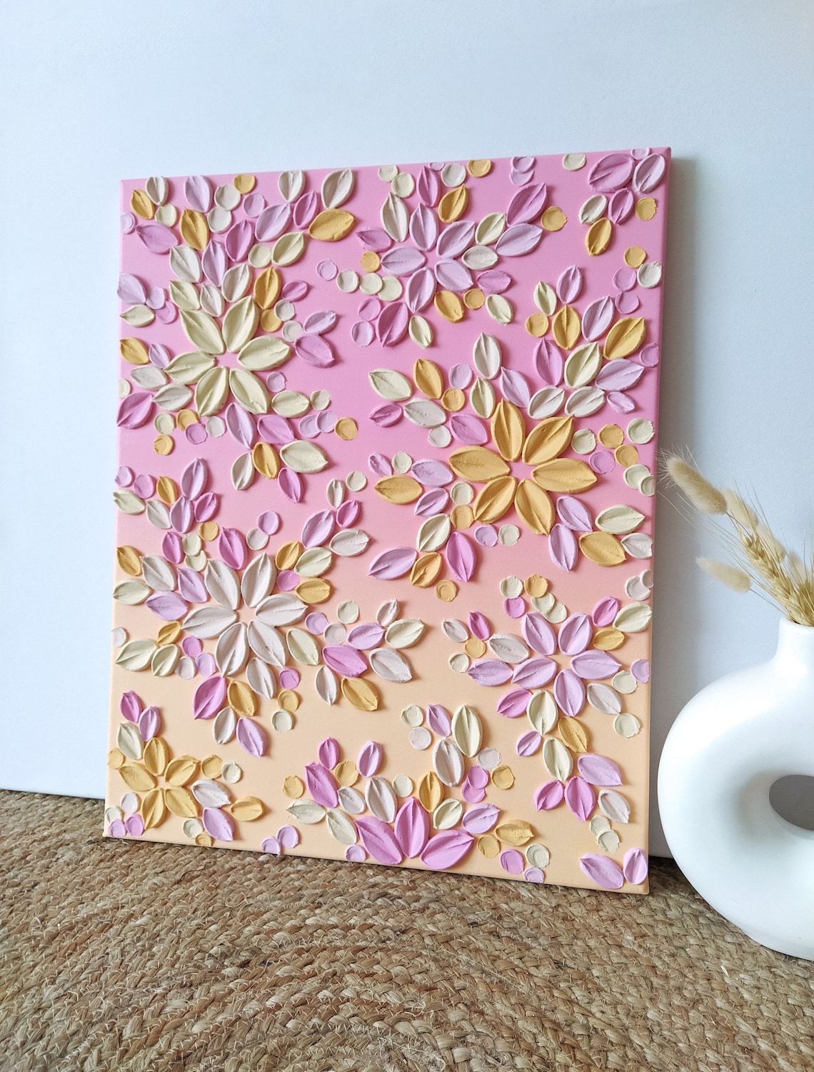 Textured Painting. Texture Floral Art. Textured Flower Painting. Wall ...