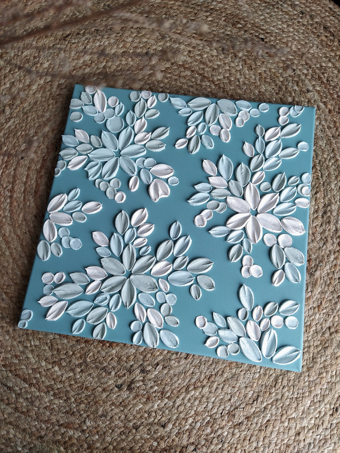 Textured 3D Painting. Floral Art. Flower Abstract Painting. Flower Wall ...