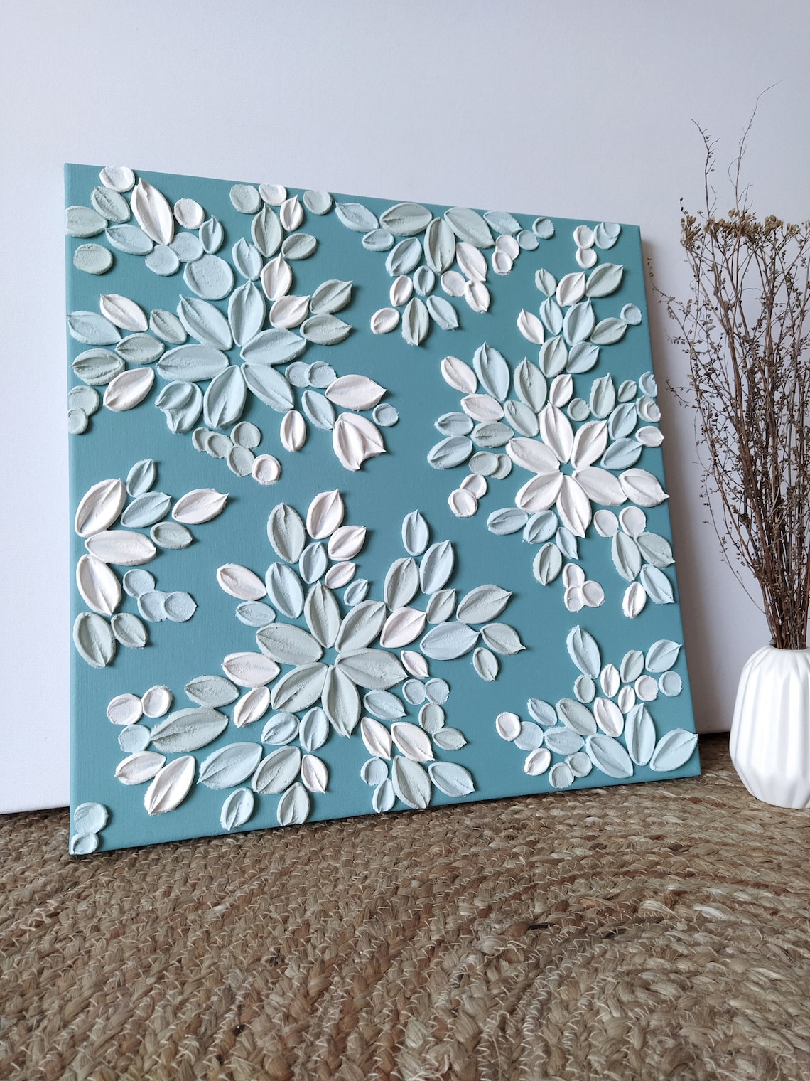 Textured 3D Painting. Floral Art. Flower Abstract Painting. Flower Wall ...